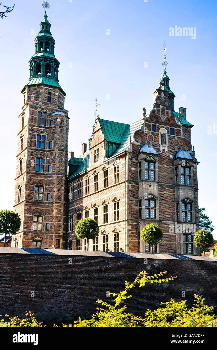 Rosenborg Castle in Copenhagen, Denmark. Built in the Dutch Renaissance ...