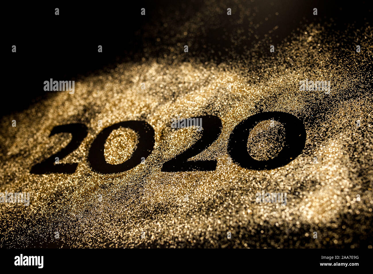 Happy New Year 2020. Creative Collage of numbers two and zero made up ...