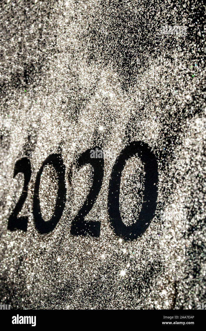 Happy New Year 2020. Creative Collage of numbers two and zero made up ...