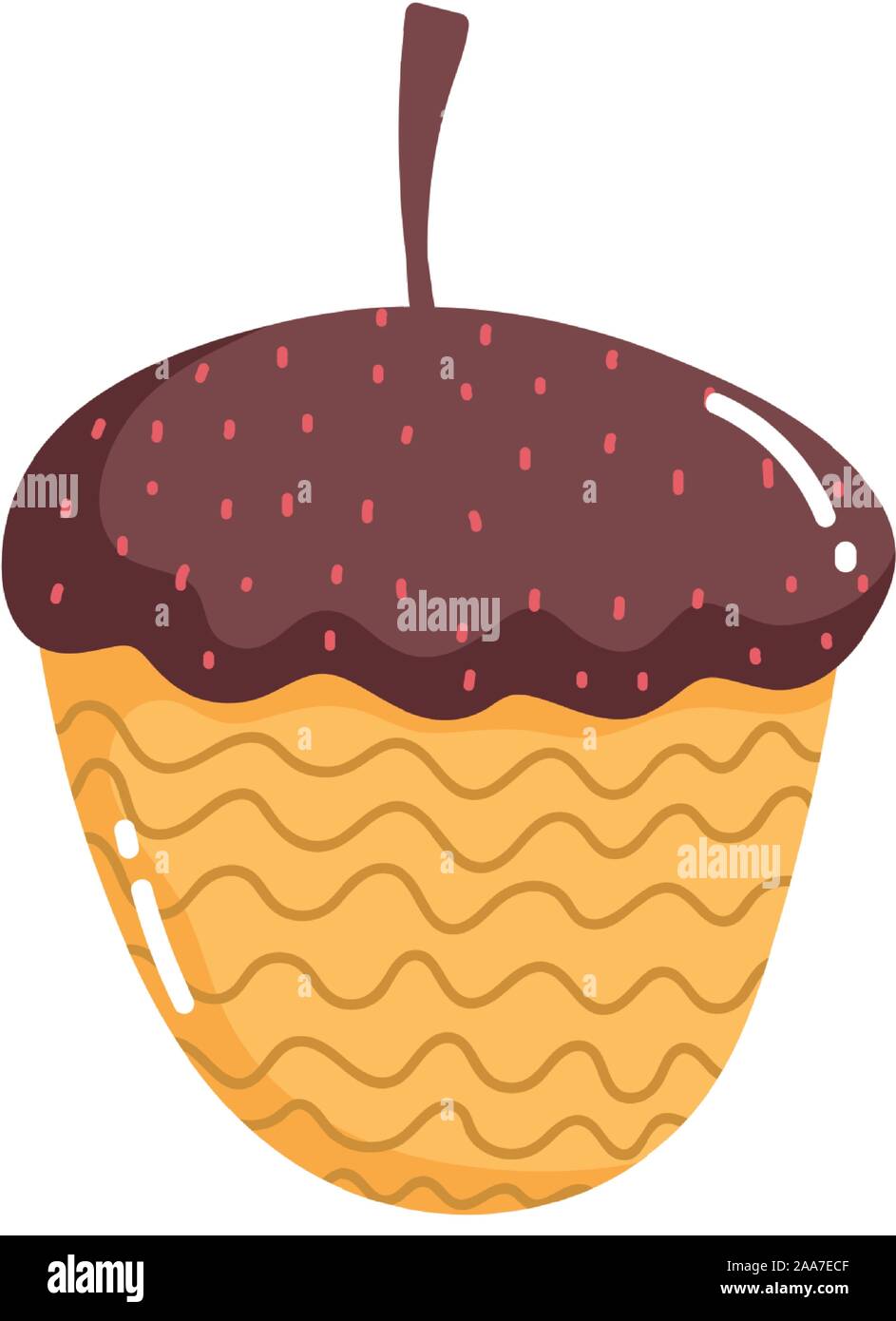 acorn nut nature on white background vector illustration Stock Vector ...