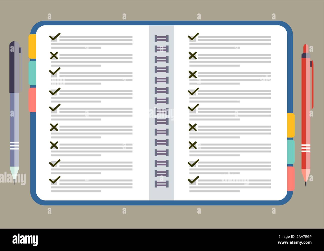 Notebook spiral page Stock Vector Images - Alamy