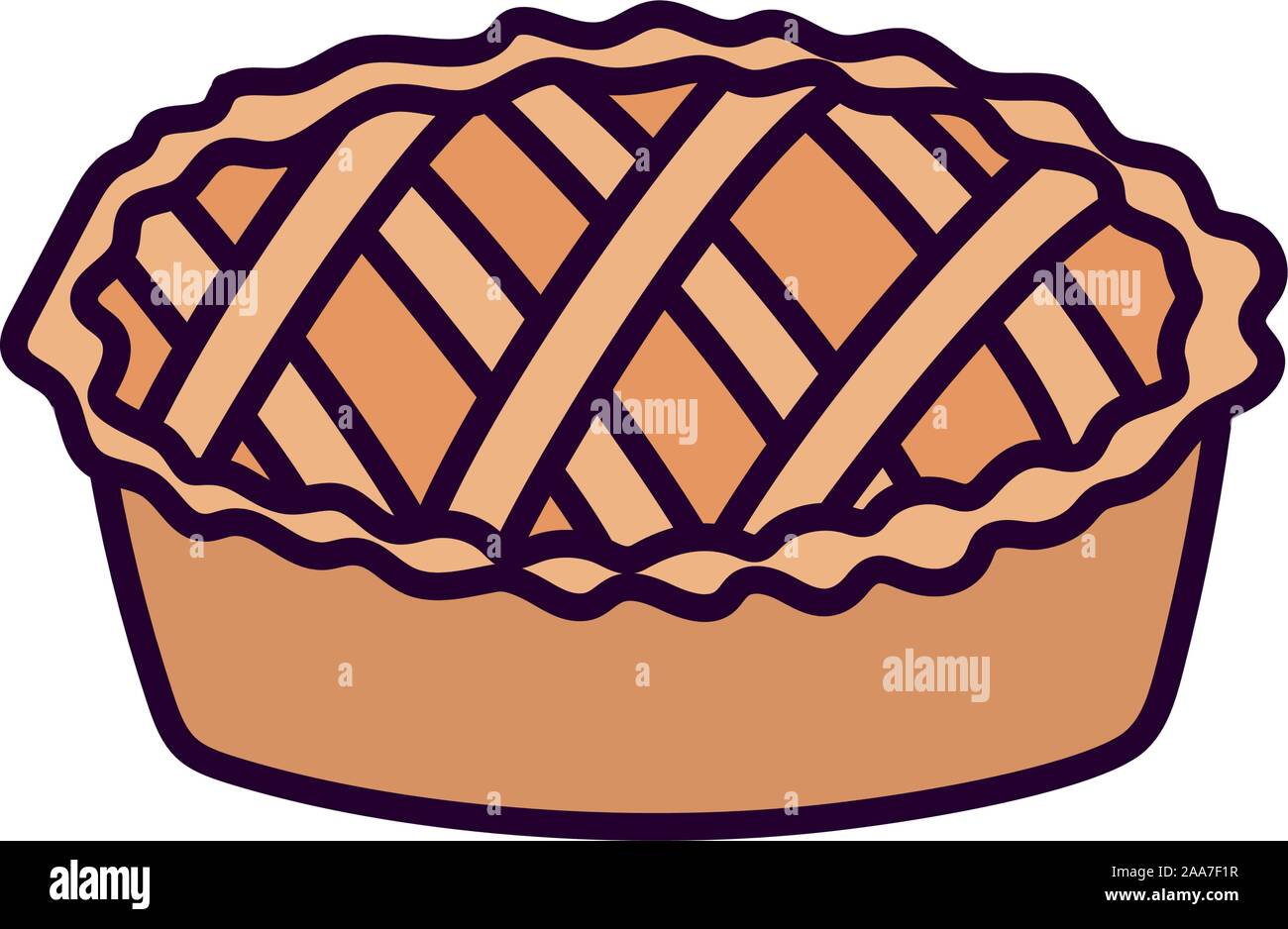 sweet pie dessert on white background vector illustration Stock Vector ...