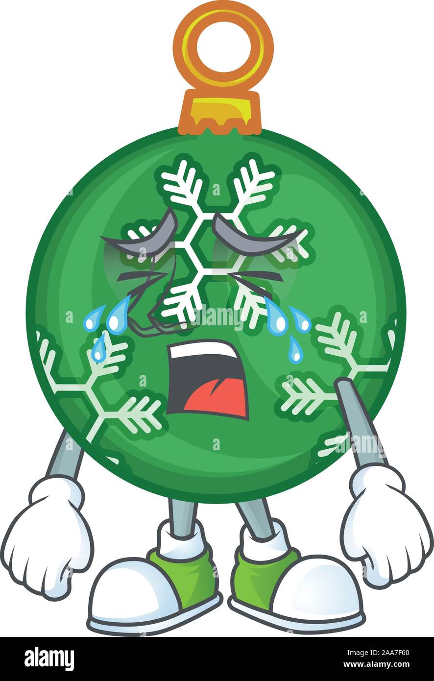 Character crying in the green christmas ball Stock Vector Image & Art ...