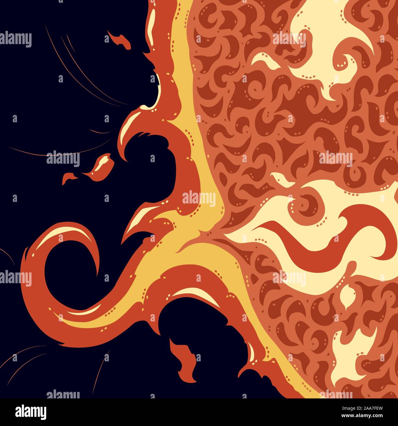 Sun surface with solar flares close up, vector illustration Stock ...