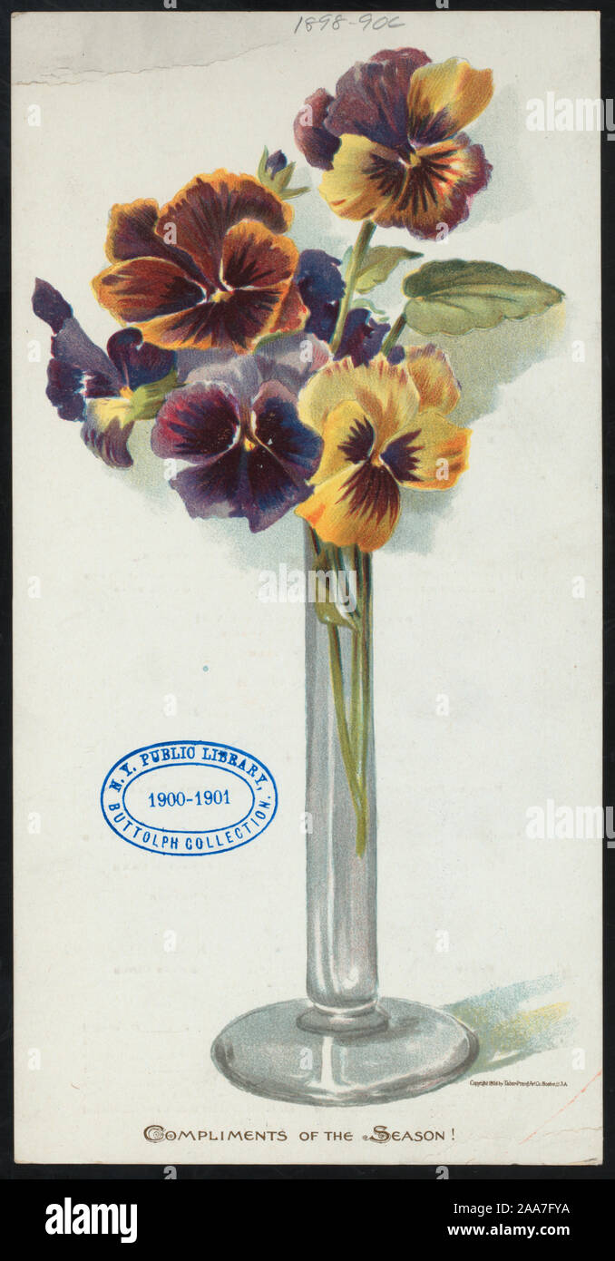 PANSIES; CREST; MUSIC; CHRISTMAS DINNER [held by] HOTEL WINDERMERE [at ...