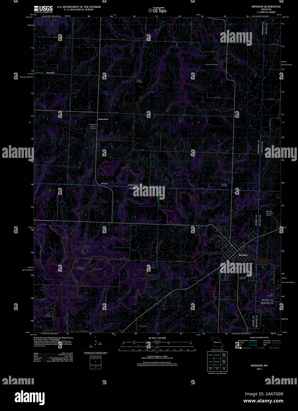 Map of windsor missouri hi-res stock photography and images - Alamy