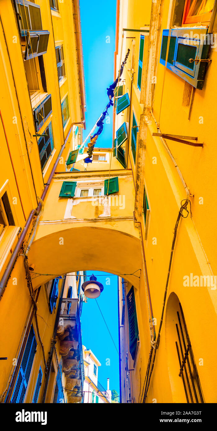 Colorful buildings in Monterosso in Cinque Terre, Italy on sunny day ...