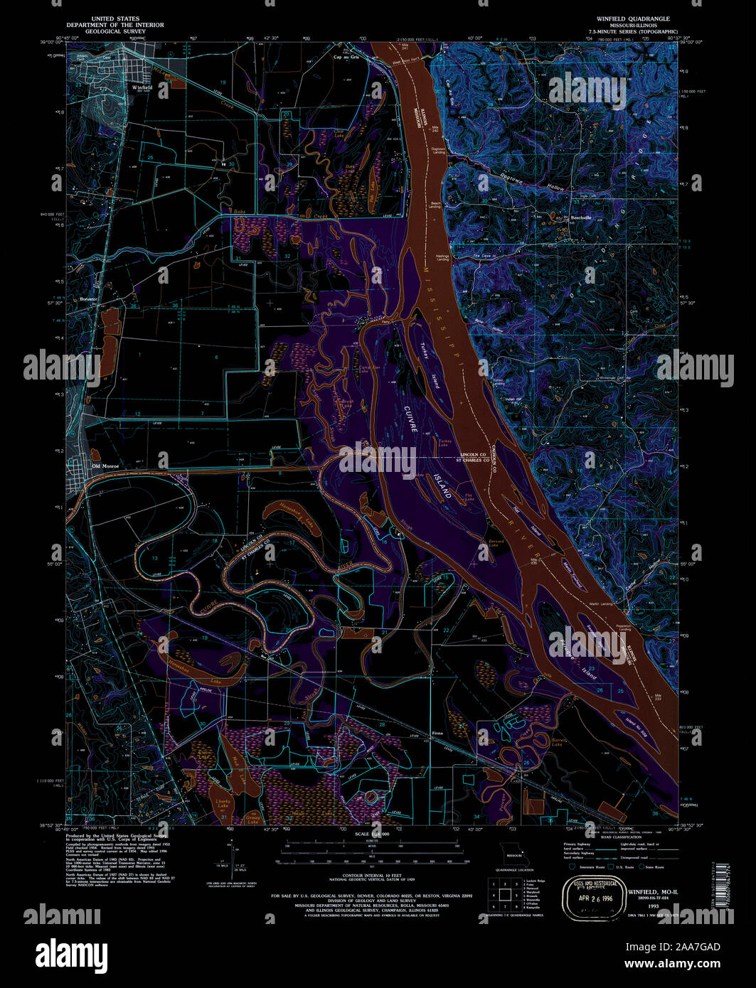 Map of winfield missouri hi-res stock photography and images - Alamy