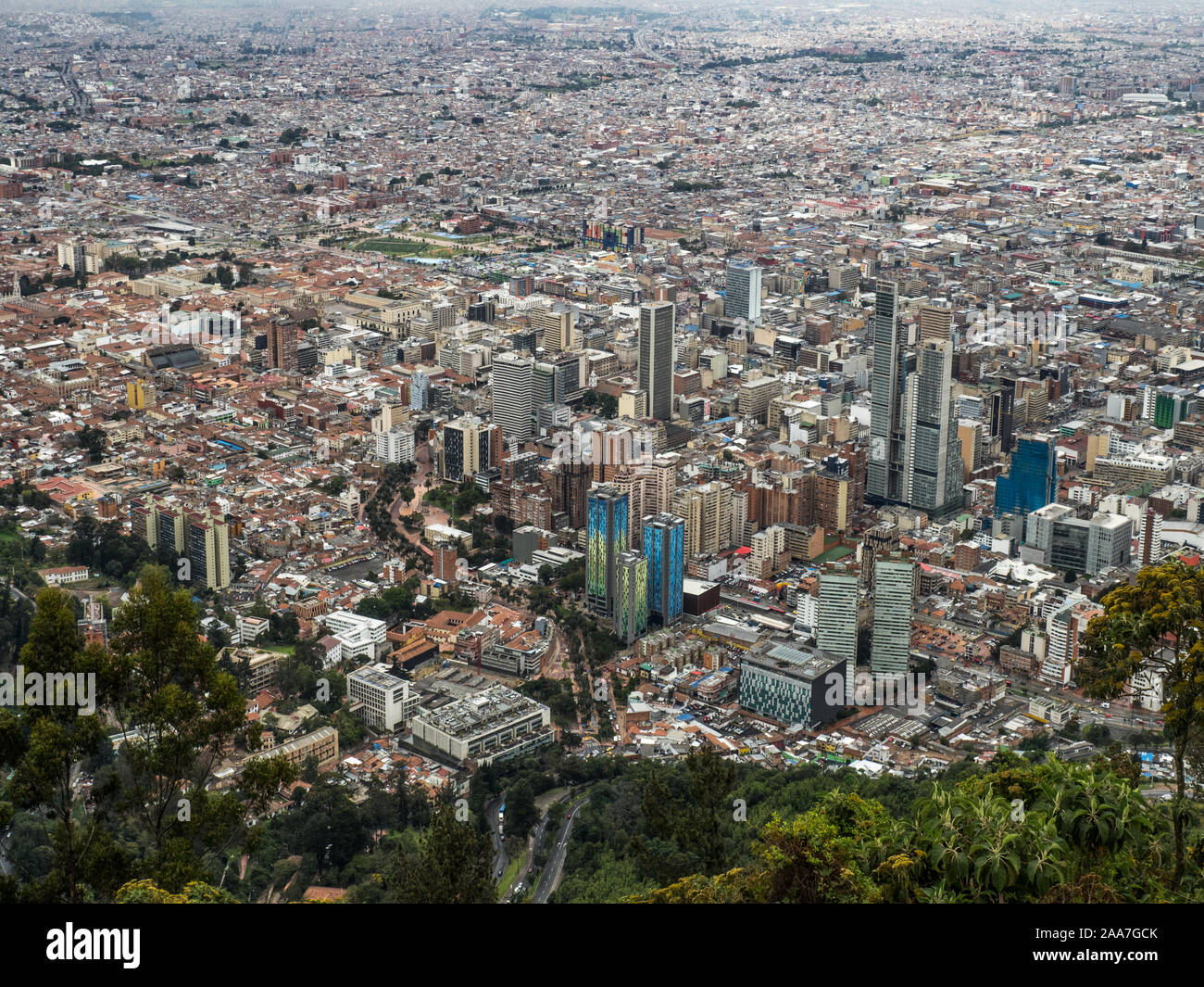 Panoramic view of Bogota city from Montserrat Hill Stock Photo - Alamy