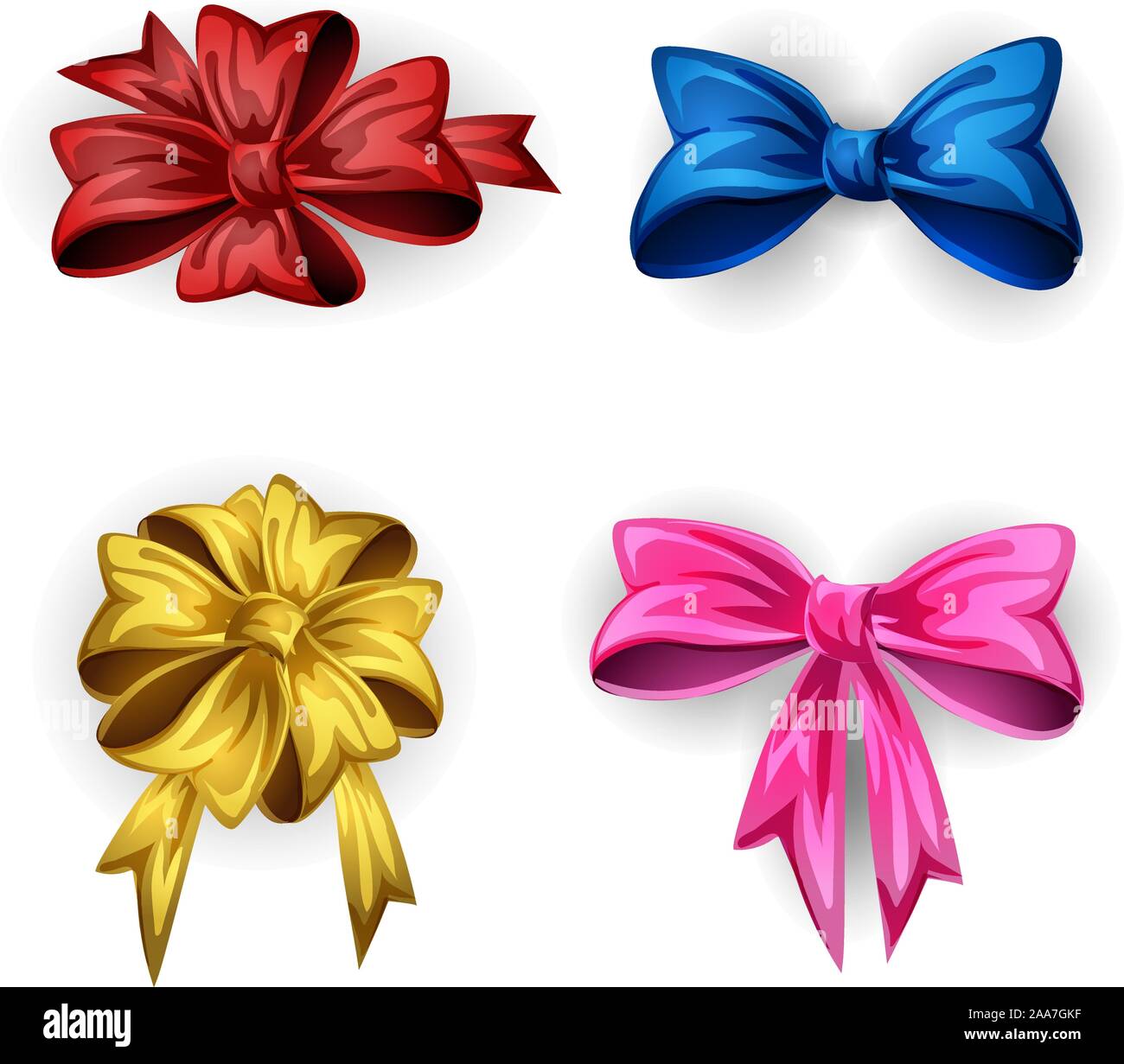 Cartoon style bows isolated on white background Stock Vector Image ...