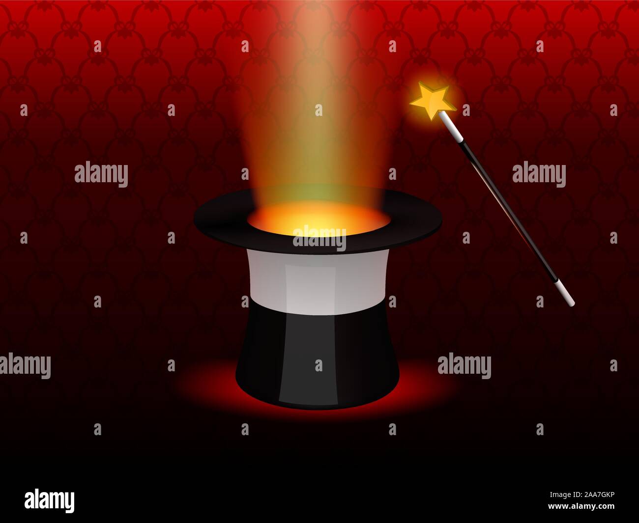 Magic hat and wand in action Stock Vector Image & Art - Alamy
