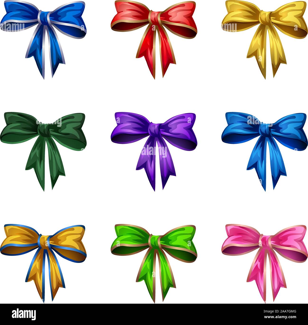 Cartoon style bows isolated on white background Stock Vector Image ...