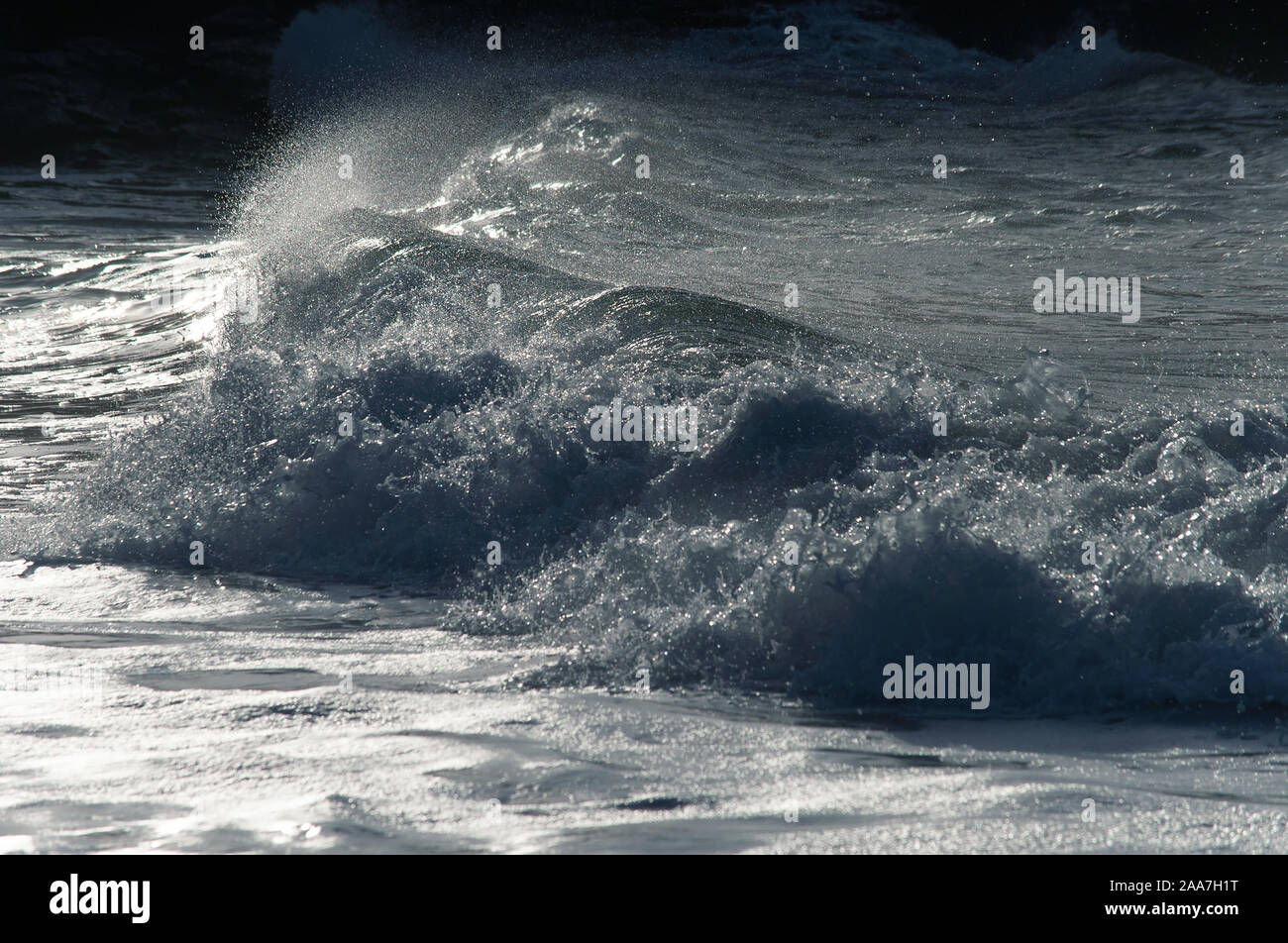 Waves breaking in Clachtoll Bay,Assynt,Scottish Highlands Stock Photo ...