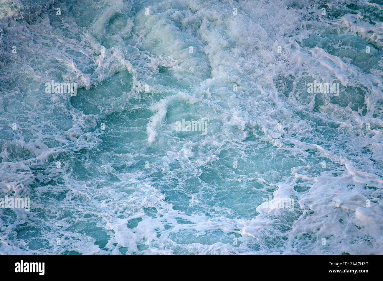 Turbulent water in the North Atlantic near Stoer Lighthouse, Scottish ...