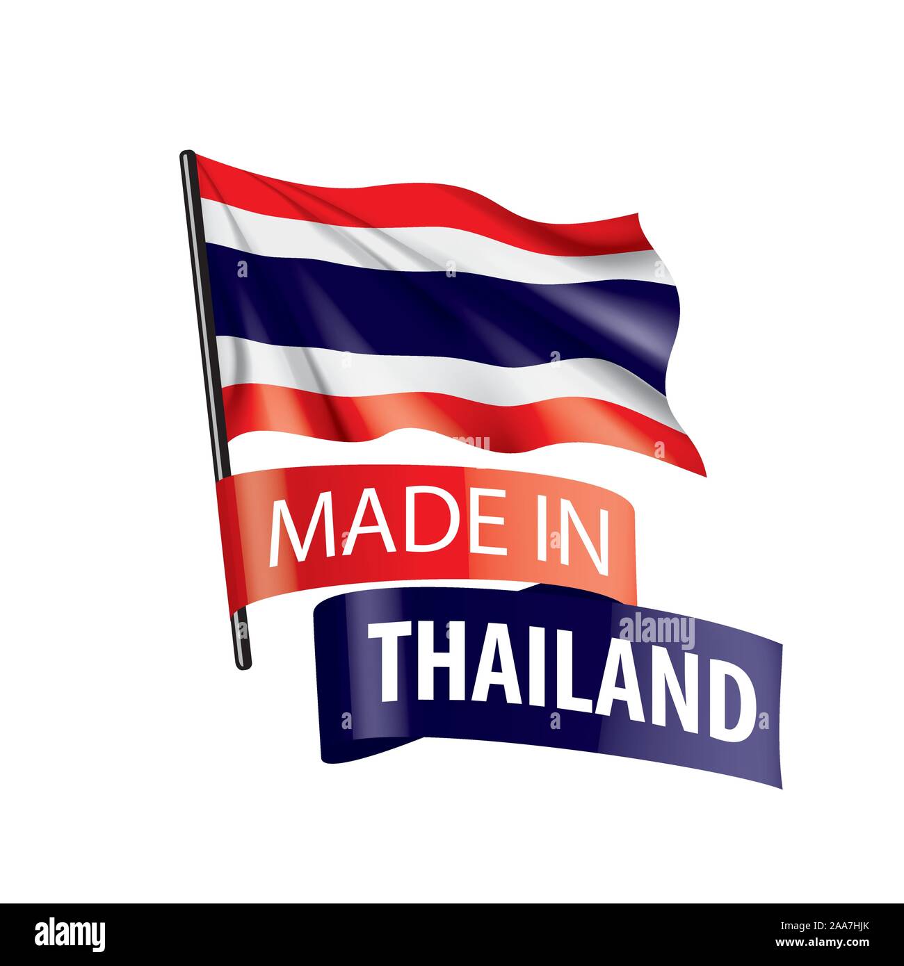 Thailand flag, vector illustration on a white background Stock Vector ...