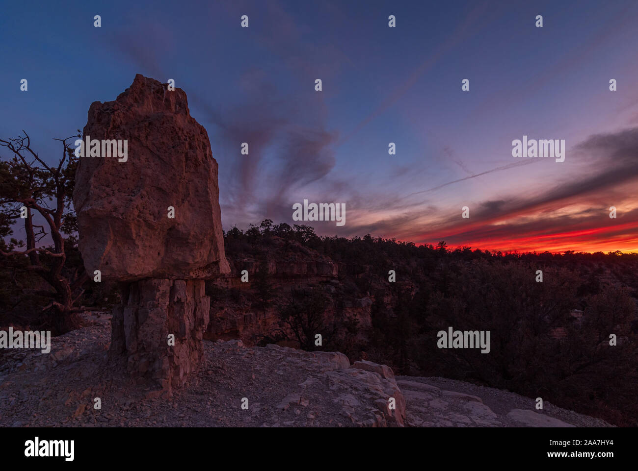 Sunset clouds in Grand Canyon at Shoshone Point, AZ Stock Photo - Alamy