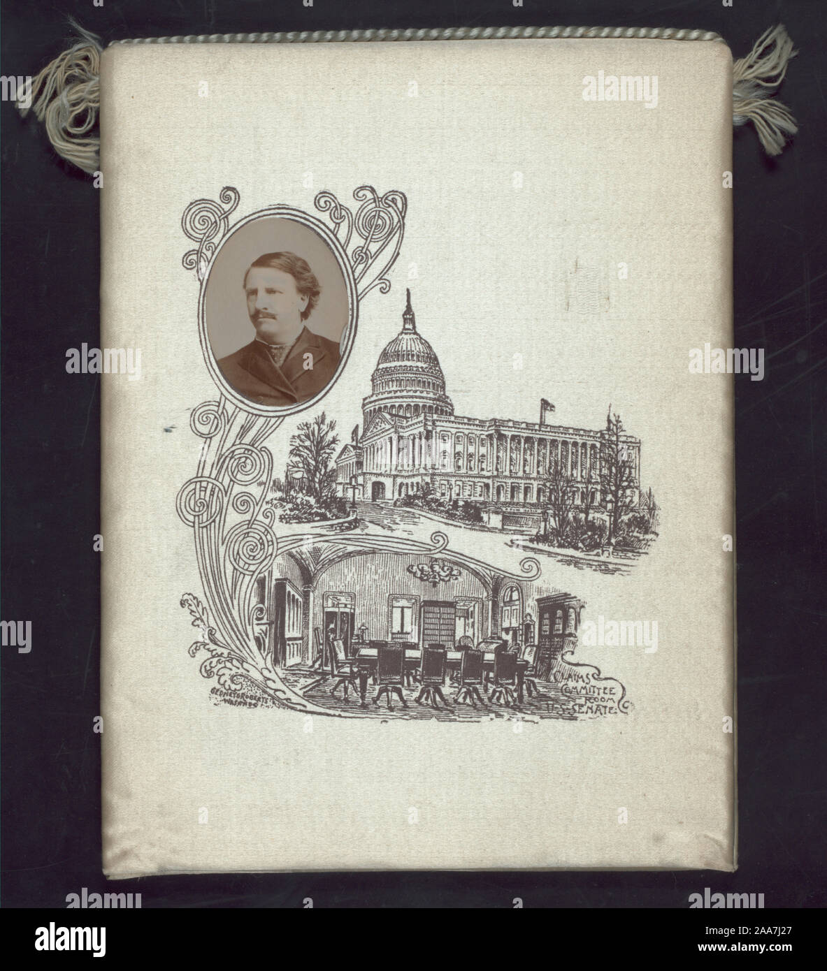 SATIN; DRAWING OF CAPITAL; SENATE COMMITTEE ROOM; PHOTO OF SPPONER ...