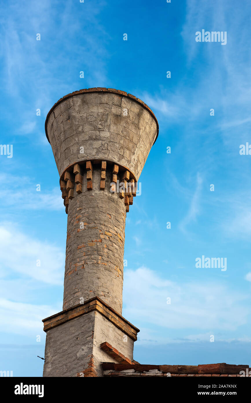 Venice, Ancient typical chimney on the roof of a house, UNESCO world ...