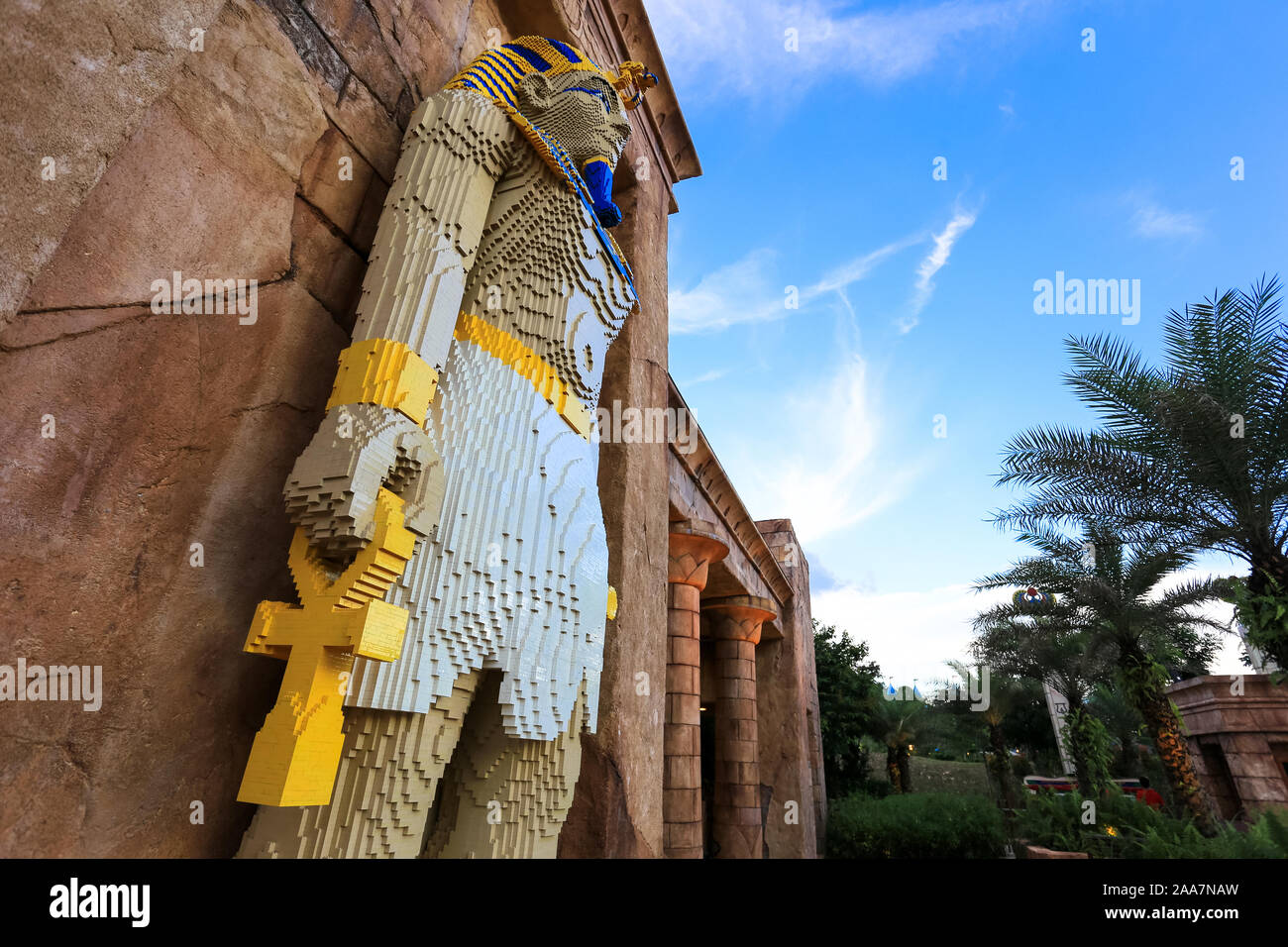 Miniature figurine and building made from brick block modeled after ...