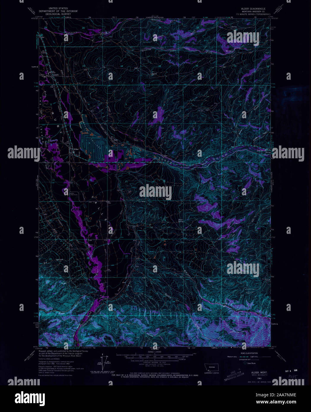 Map of alder montana hi-res stock photography and images - Alamy