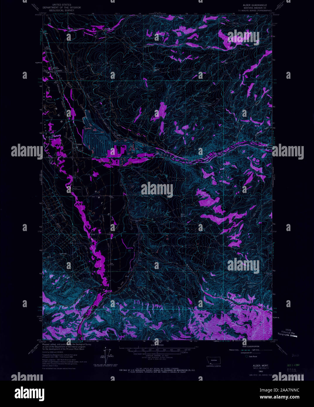 Map of alder montana hi-res stock photography and images - Alamy