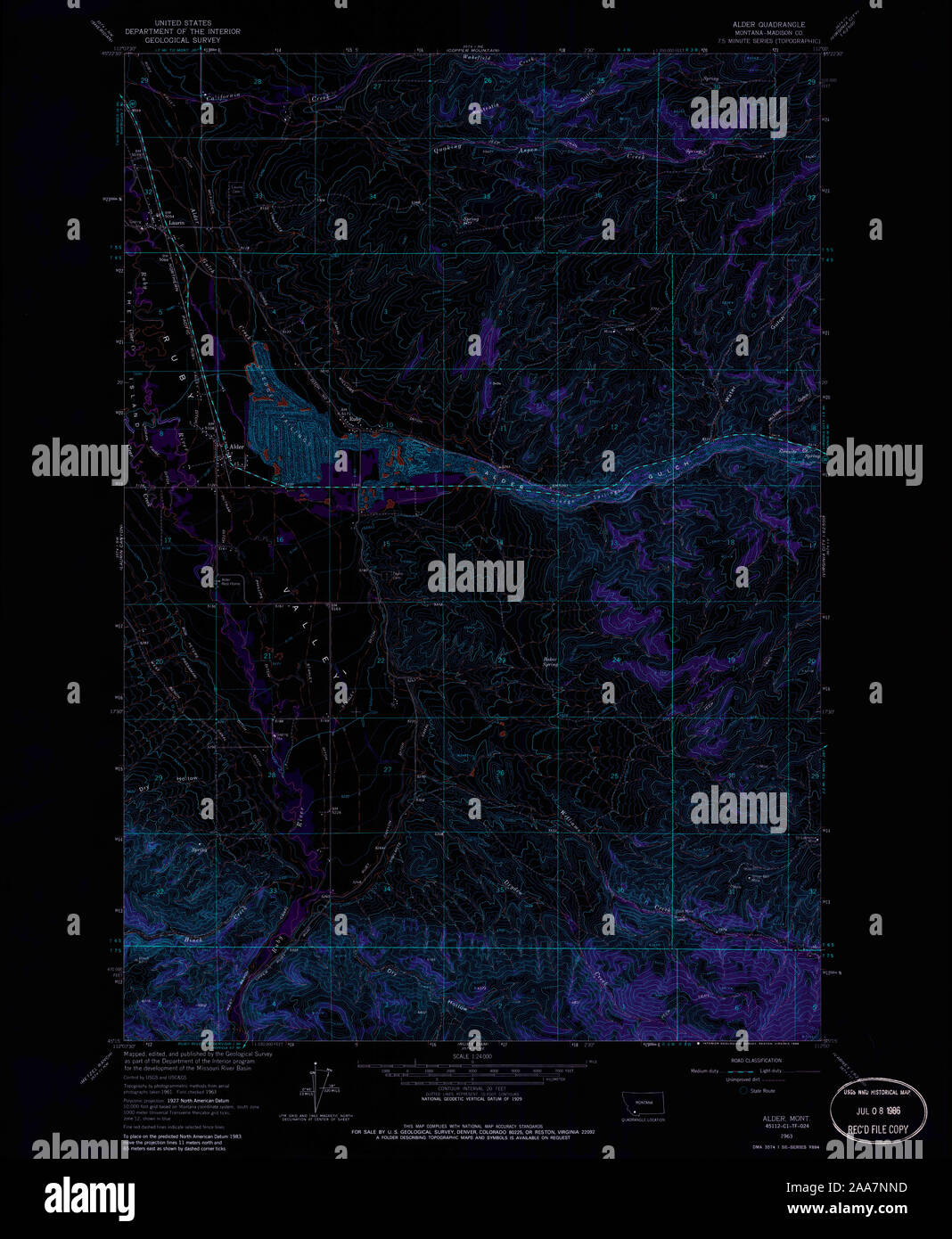 Map of alder montana hi-res stock photography and images - Alamy