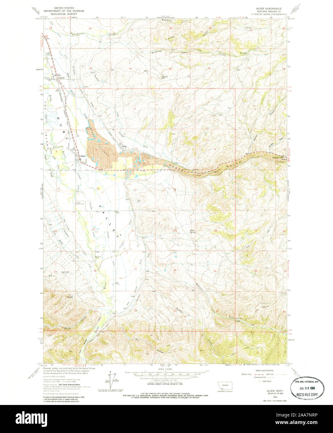 Map of alder montana hi-res stock photography and images - Alamy