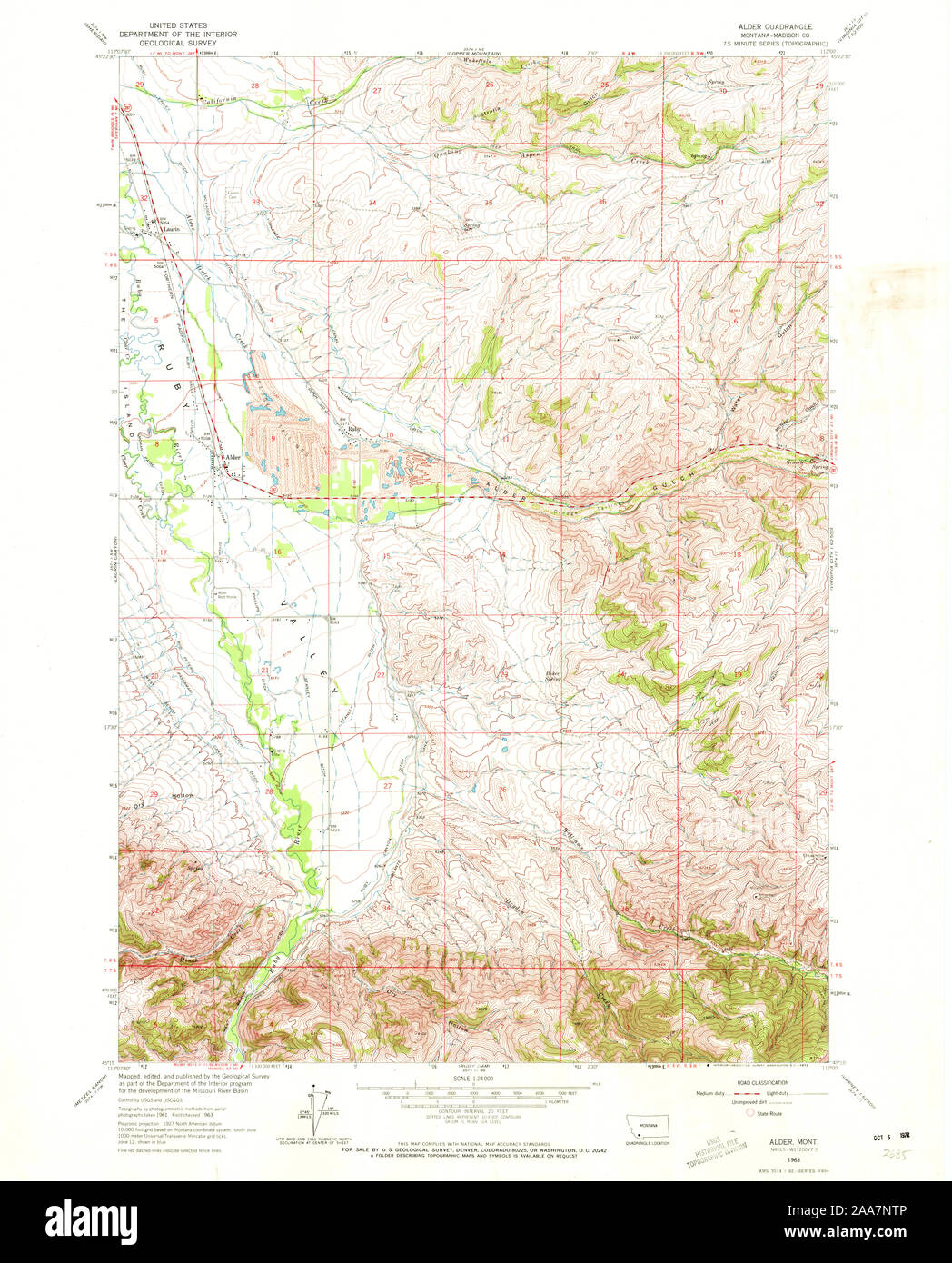 Map of alder montana hi-res stock photography and images - Alamy