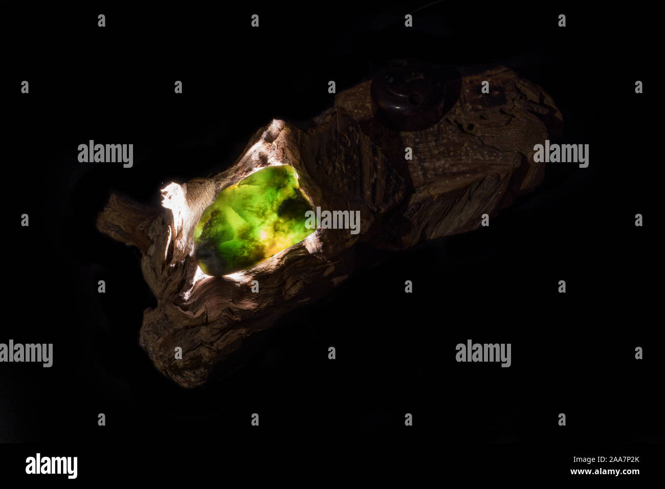 Original homemade lamp made of raw maple wood, New Zealand greenstone ...