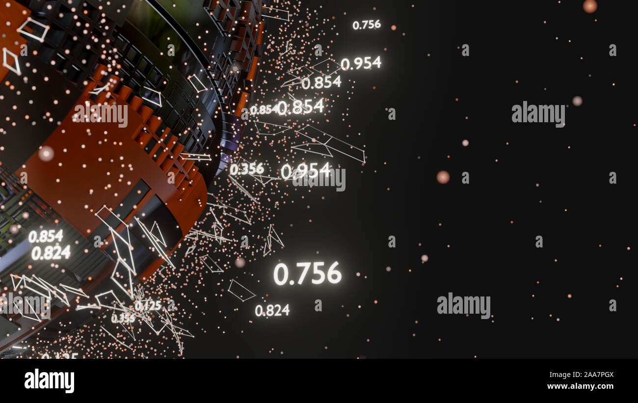 Connection Lines and Dots Around Digital Abstract Cyber PCB Sphere ...