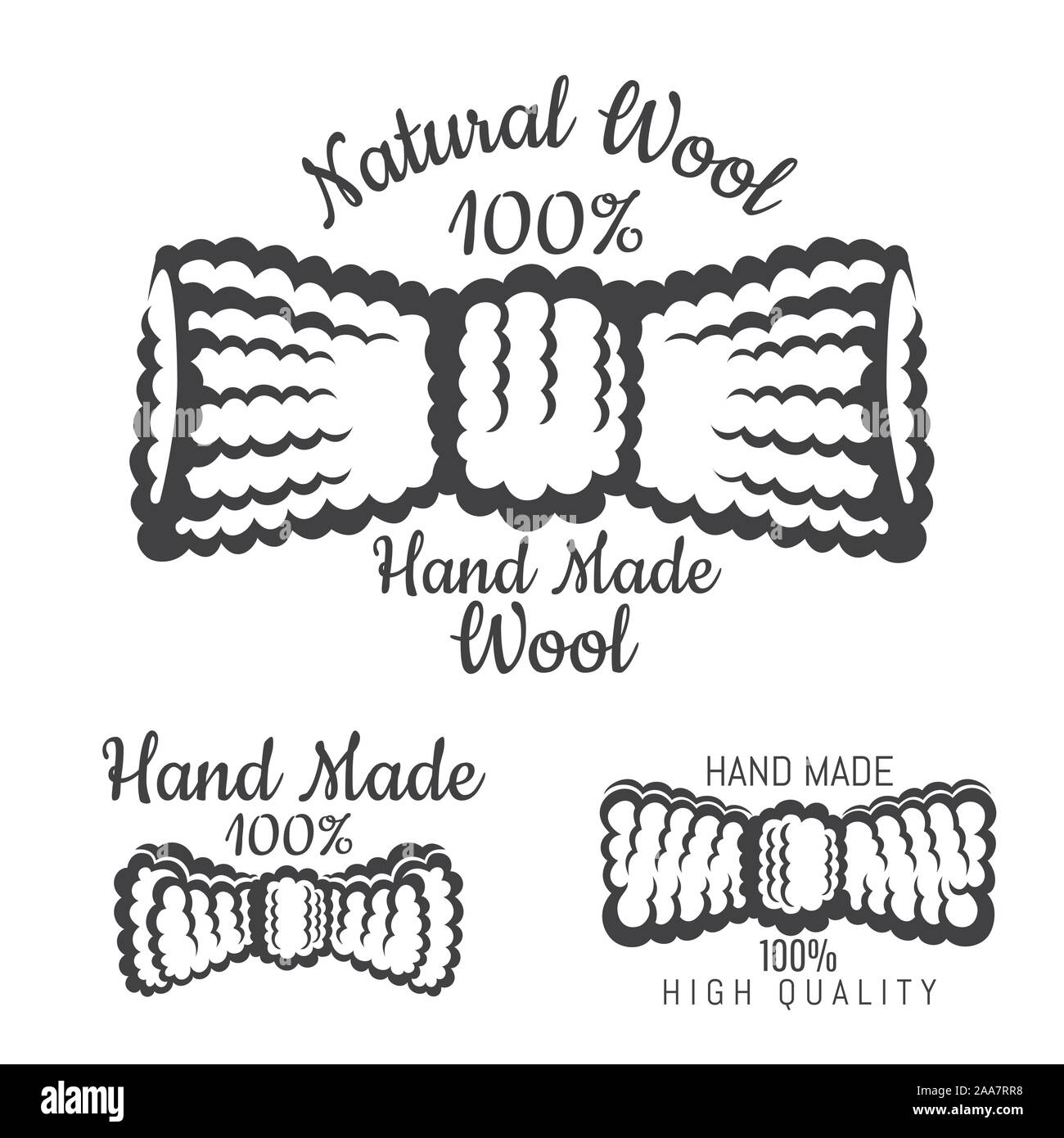 Wool or tweed bow tie black on white. Label for craft related site or ...