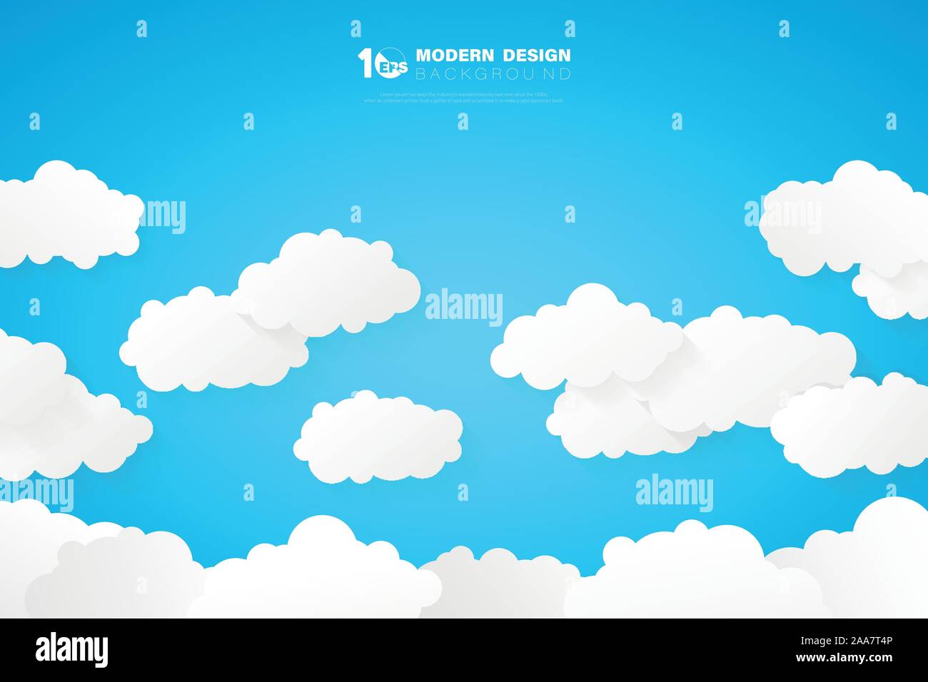 Abstract white clouds on blue sky background. Decorate for poster, ad ...