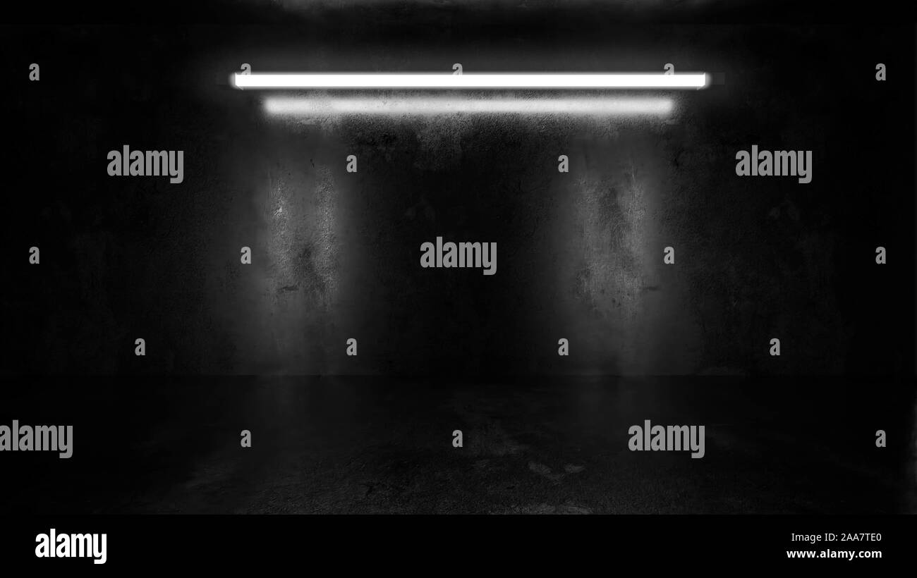 dark underground industrial grunge basement room with white low key ...