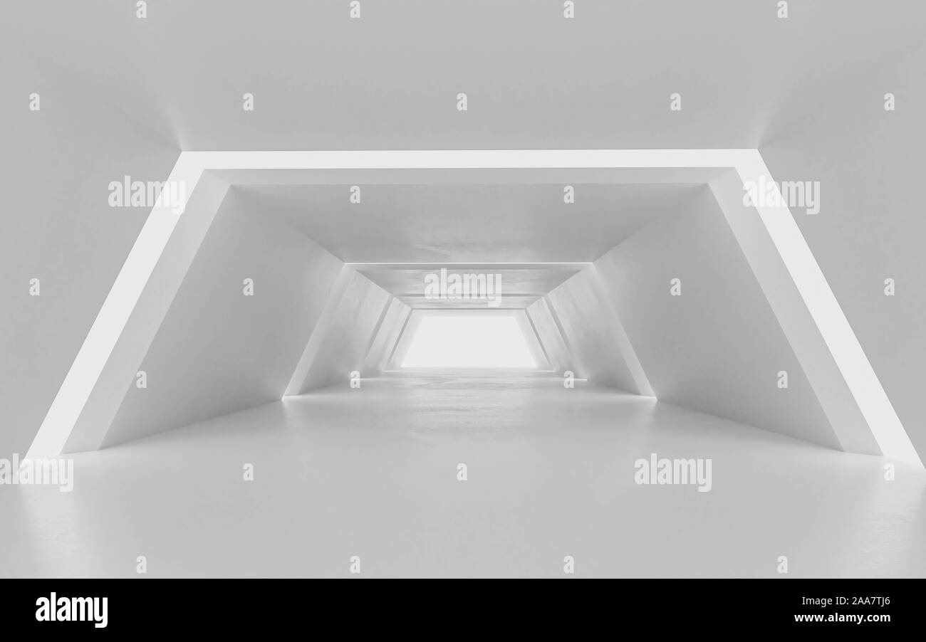 abstract white background architexture warehouse hall 3d render ...