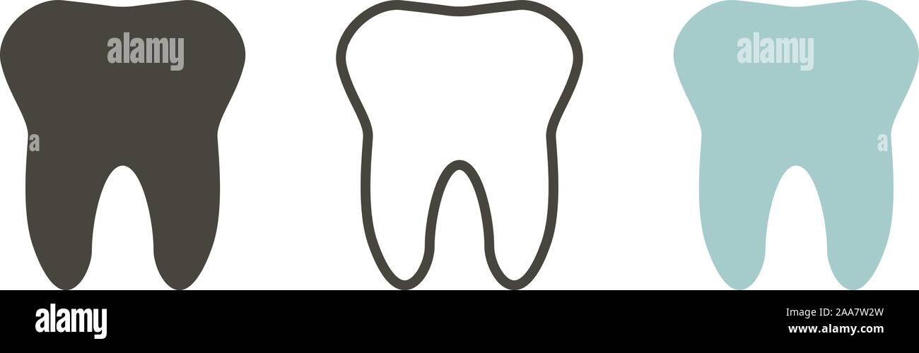Tooth icon. Dental icons. Teeth in flat and linear design. - vector ...