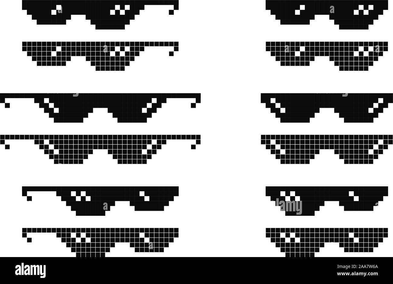 Glasses set. Sunglasses pixel. Glasses icon. Illustration in pixel ...