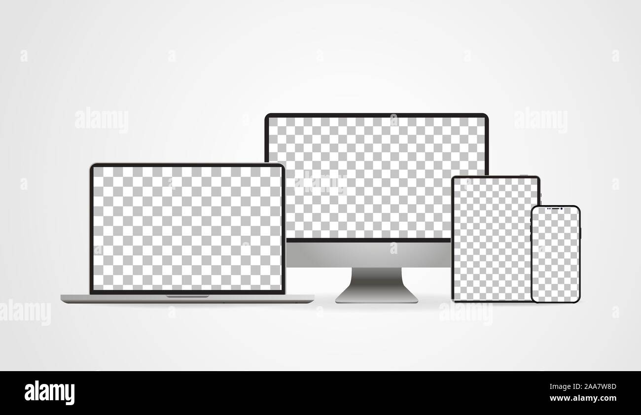 Laptop realistic. Device in mockup style. Set realistic vector devices ...