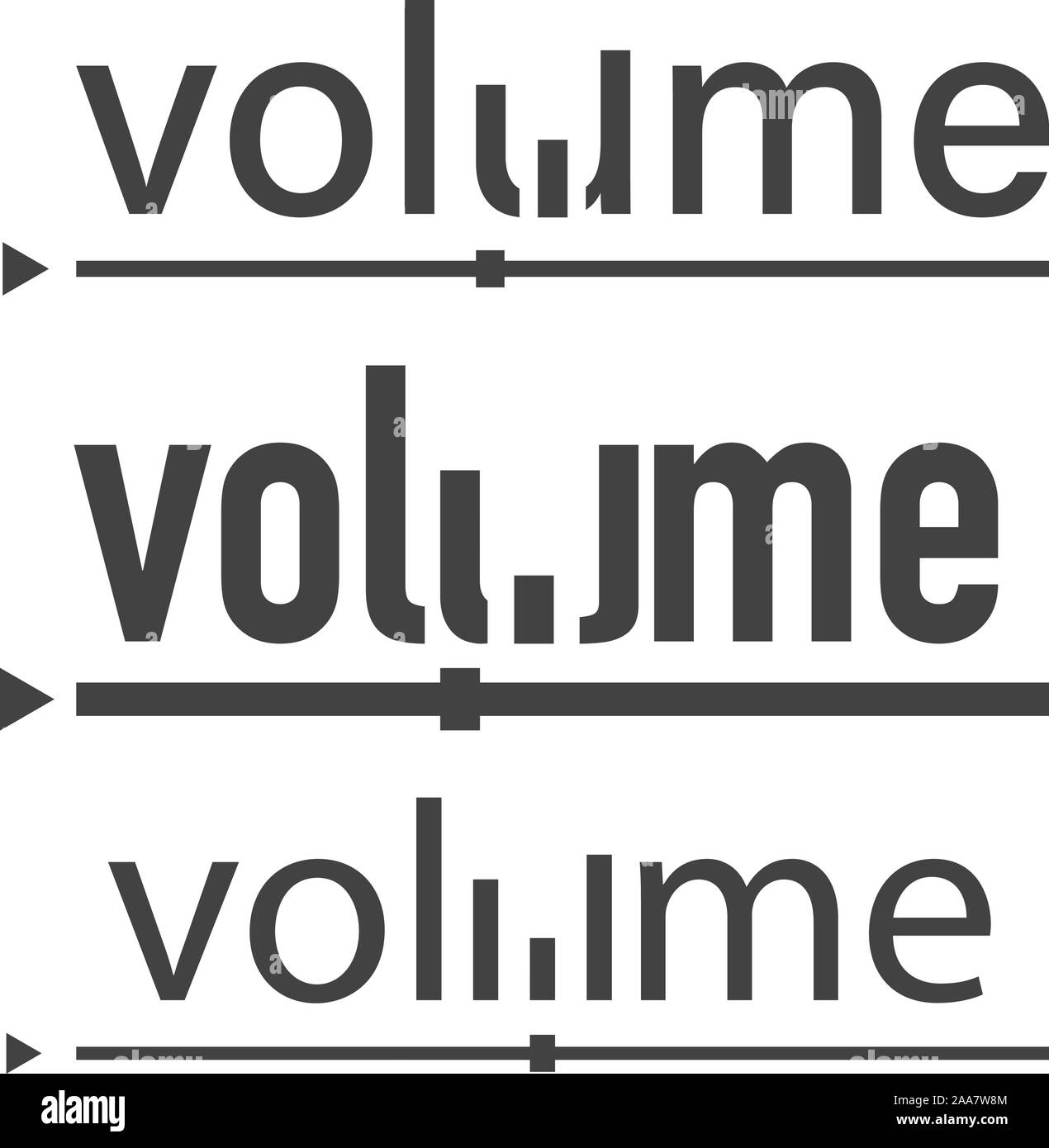 Volume set. Volume logo. Text volume on white background. vector ...