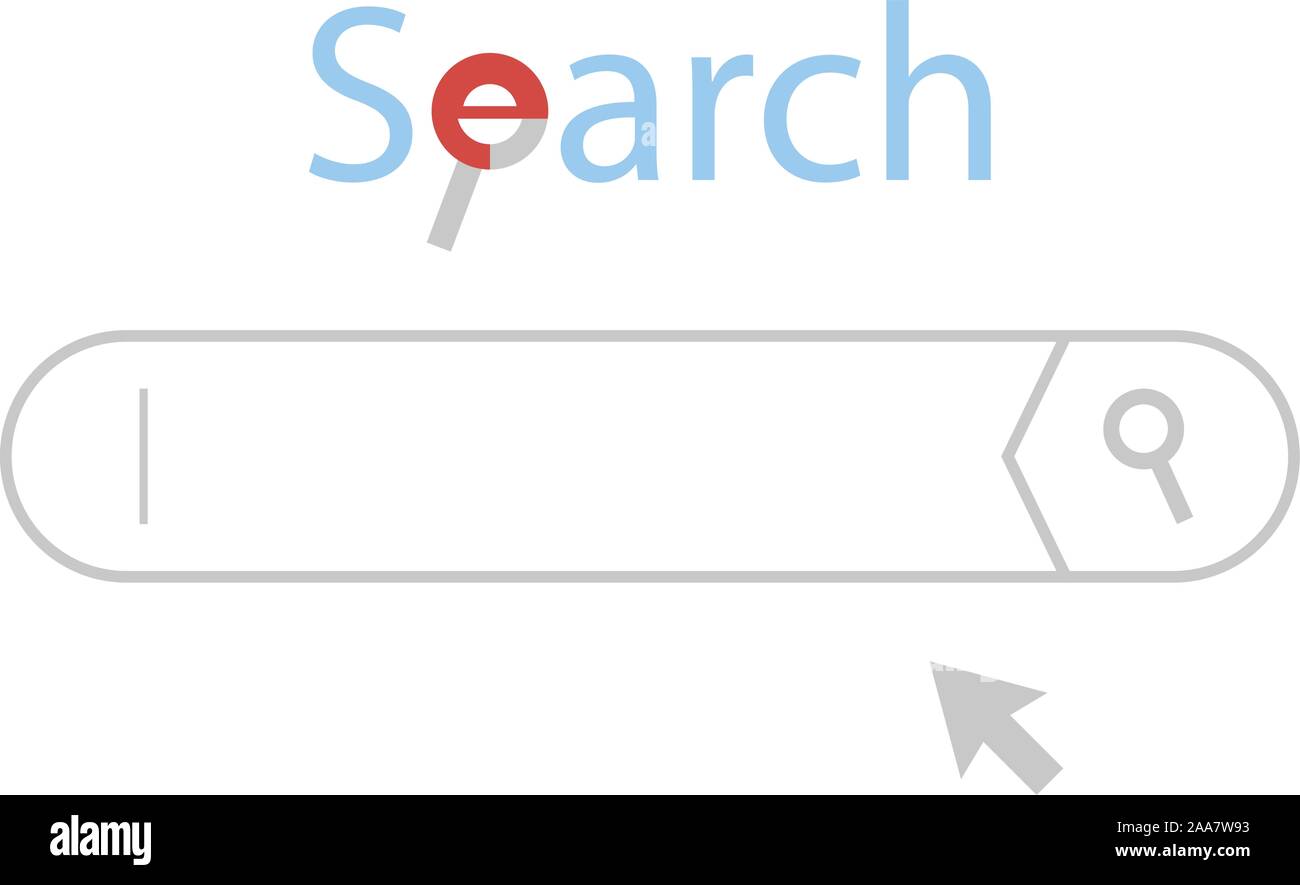 Search Bar icon. Bar site icon. Website element with cursor in flat ...
