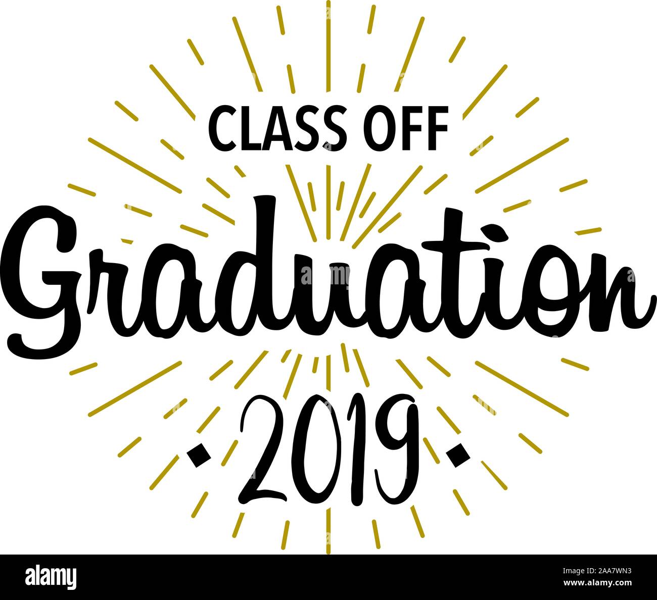Graduation class off. Sunburst with text. Template Design Elements ...