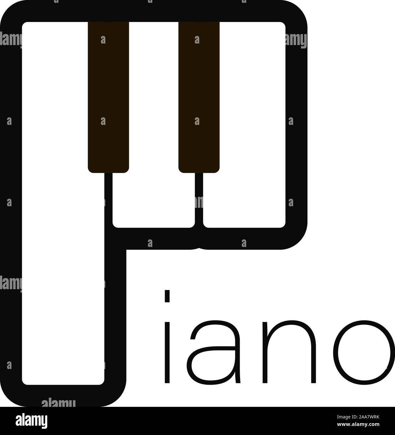 Piano logo. Music design illustration. Piano icon in flat style. Piano ...