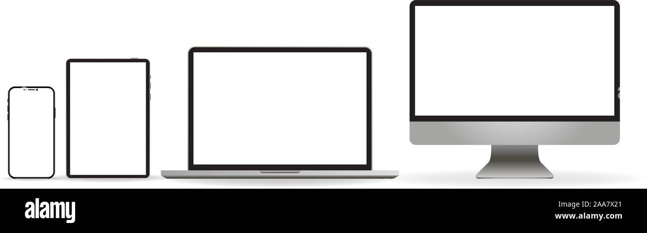 Laptop realistic. Device in mockup style. Set realistic vector devices ...