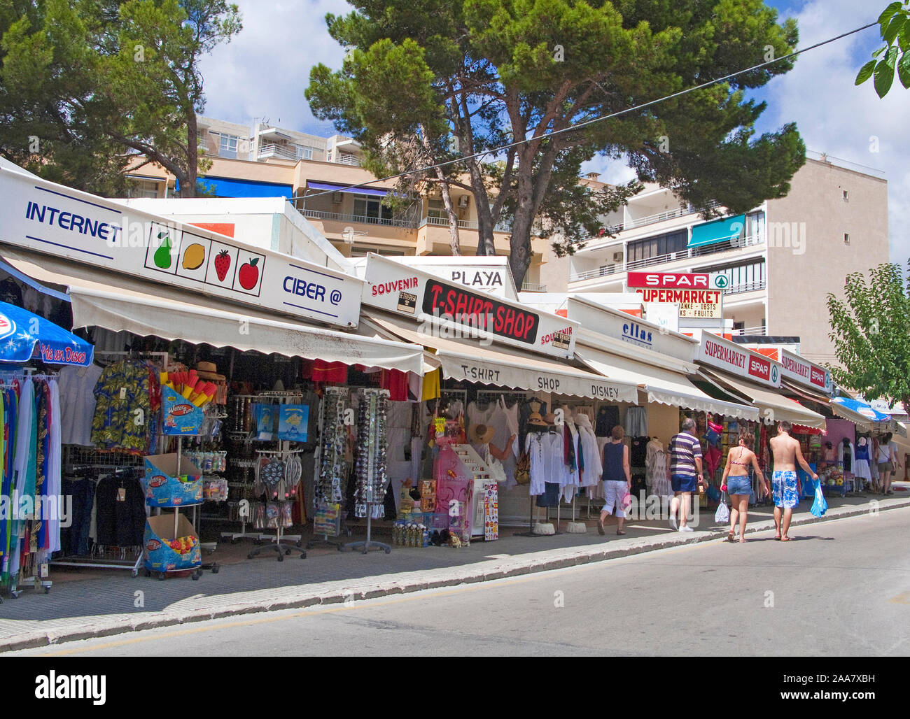 Souvenir shops in Peguera, Mallorca, Balearic islands, Spain Stock ...