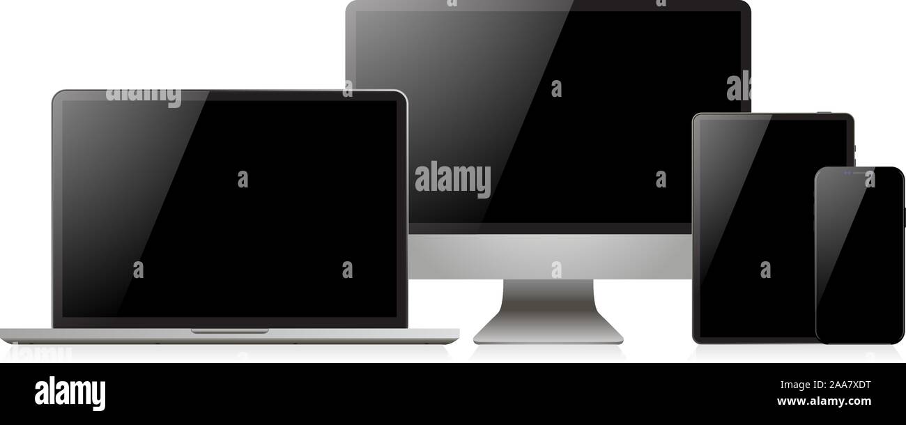 Laptop realistic. Device in mockup style. Set realistic vector devices ...