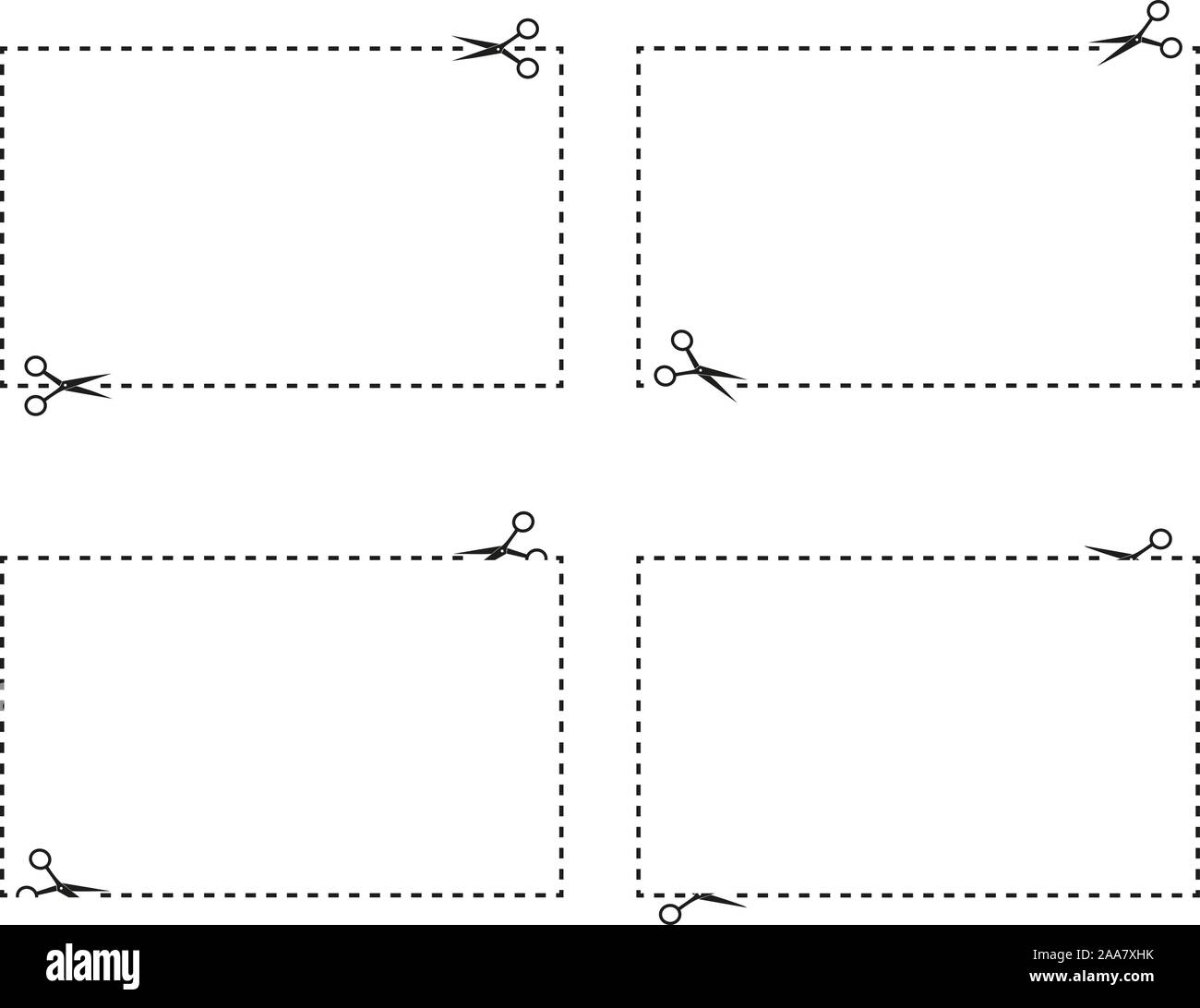 Coupon scissors cut set. Icon scissors isolated on white background ...