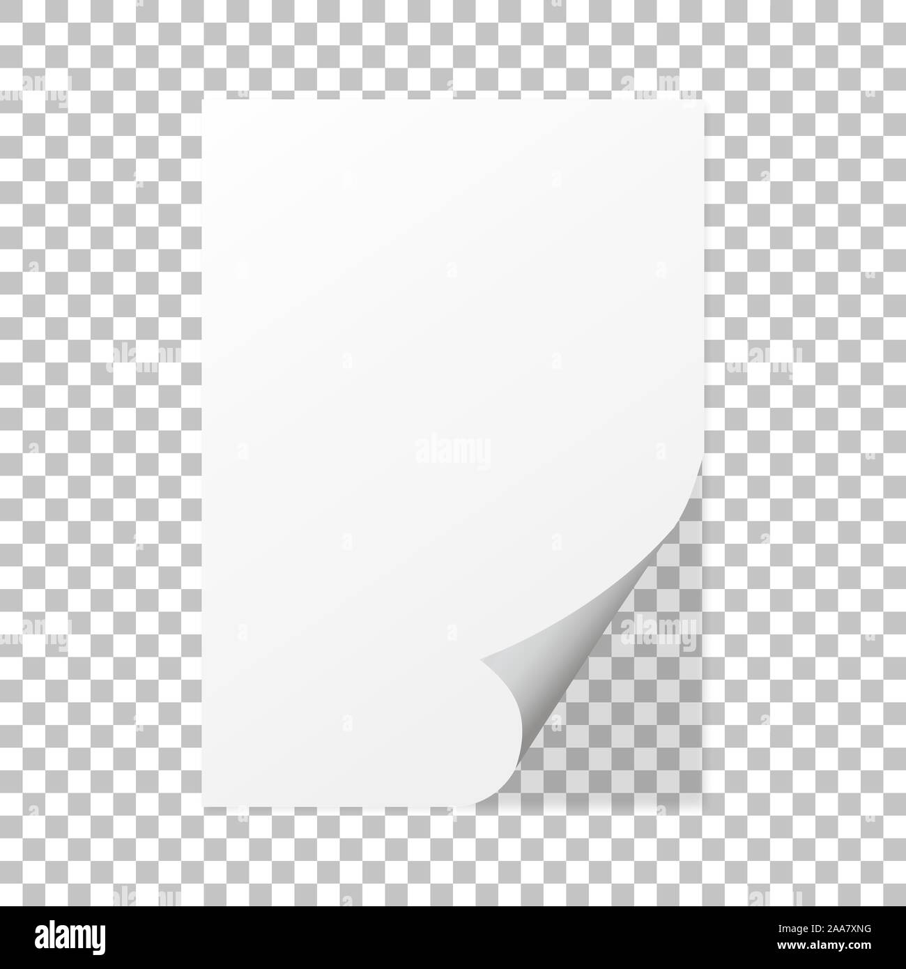 Paper curl on a isolated background with shadow - vector illustration ...