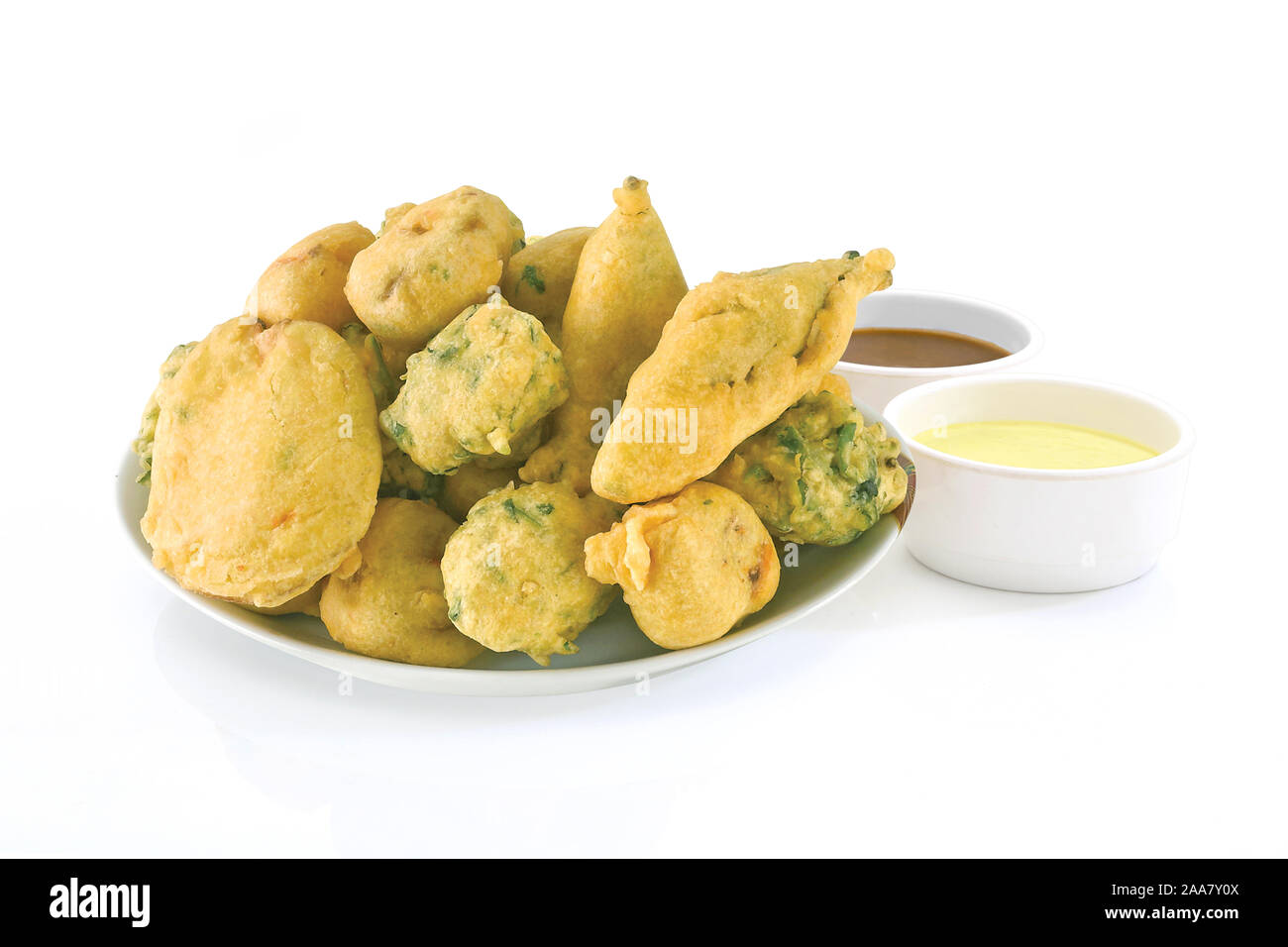 Methi Gota (fenugreek) Pakoda, Chili pakoda, potato pakoda (vada) or ...