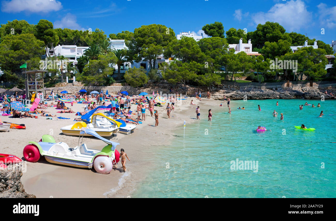 Cala Gran, idyllic bathing beach at Cala D'Or, Mallorca, Balearic ...
