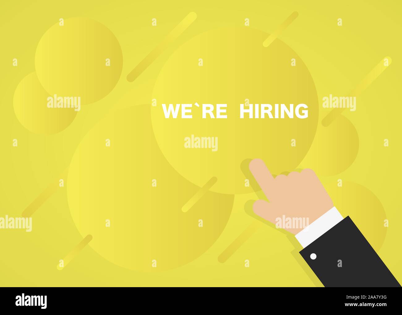 Poster career hiring. Yellow bubble background. Vector illustration ...