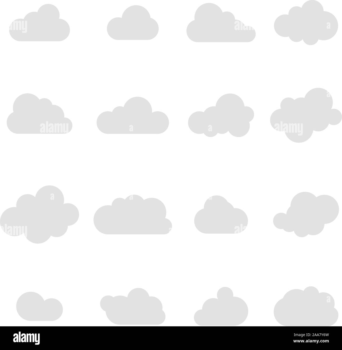 Cloud icon. Cloud grey colored. Sky clouds set. Cloud set. Vector ...